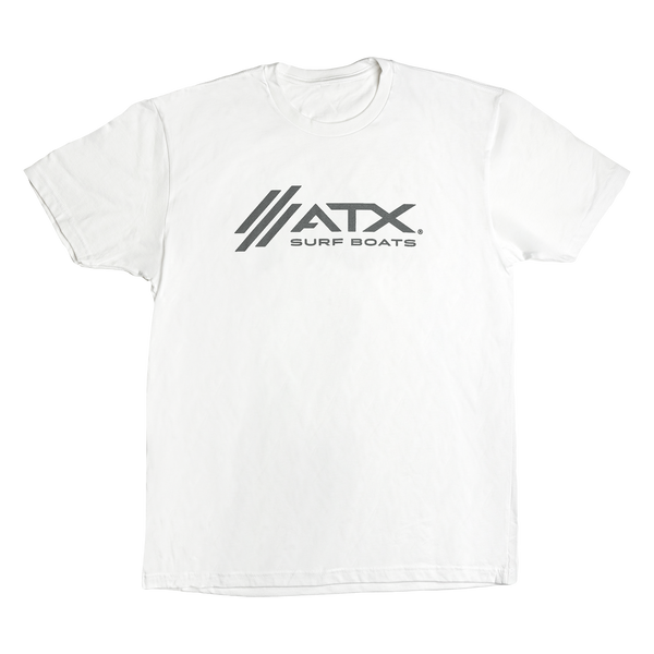ATX Logo Tee - White w/Grey Logo – Tigé Gear